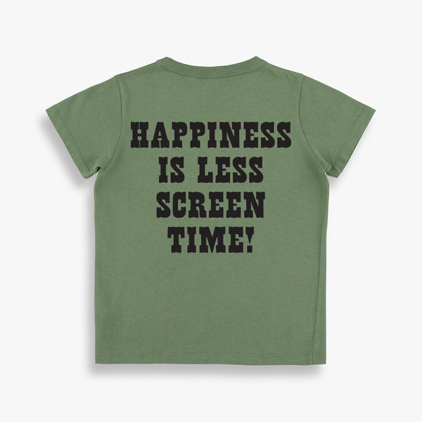 HAPPINESS IS LESS SCREEN TIME KIDS TEE | TSPTR